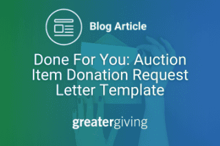 Done for You: Auction Item Donation Request Letter Template